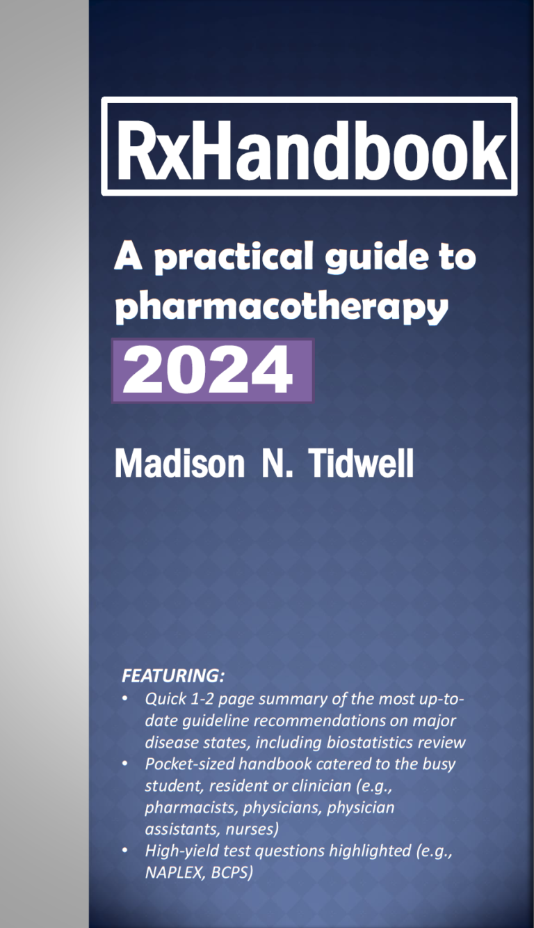 RxHandbook: A Practical Guide to Pharmacotherapy 2024 - RxHandbook